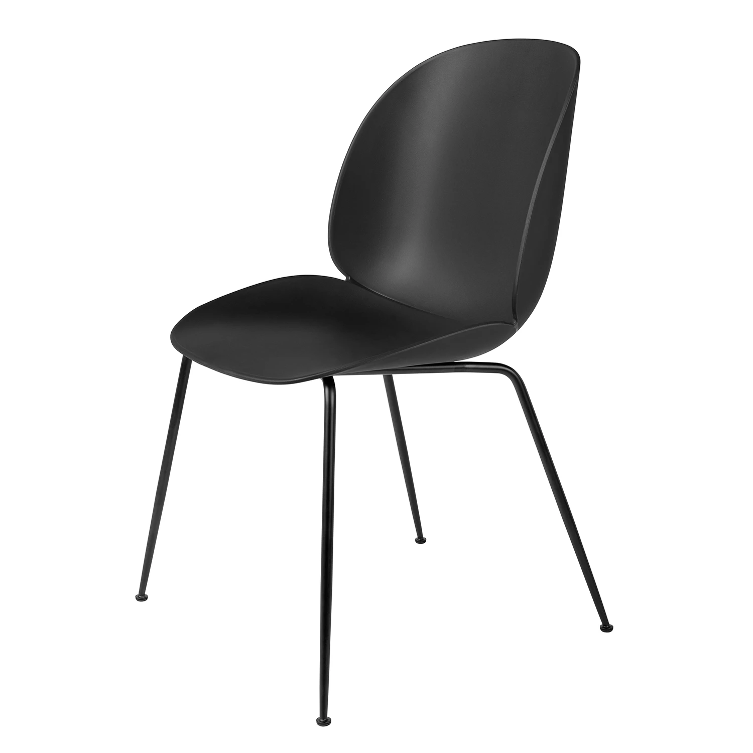 Beetle Dining Chair Un-upholstered, Conic Base Black, Black | RoyalDesign