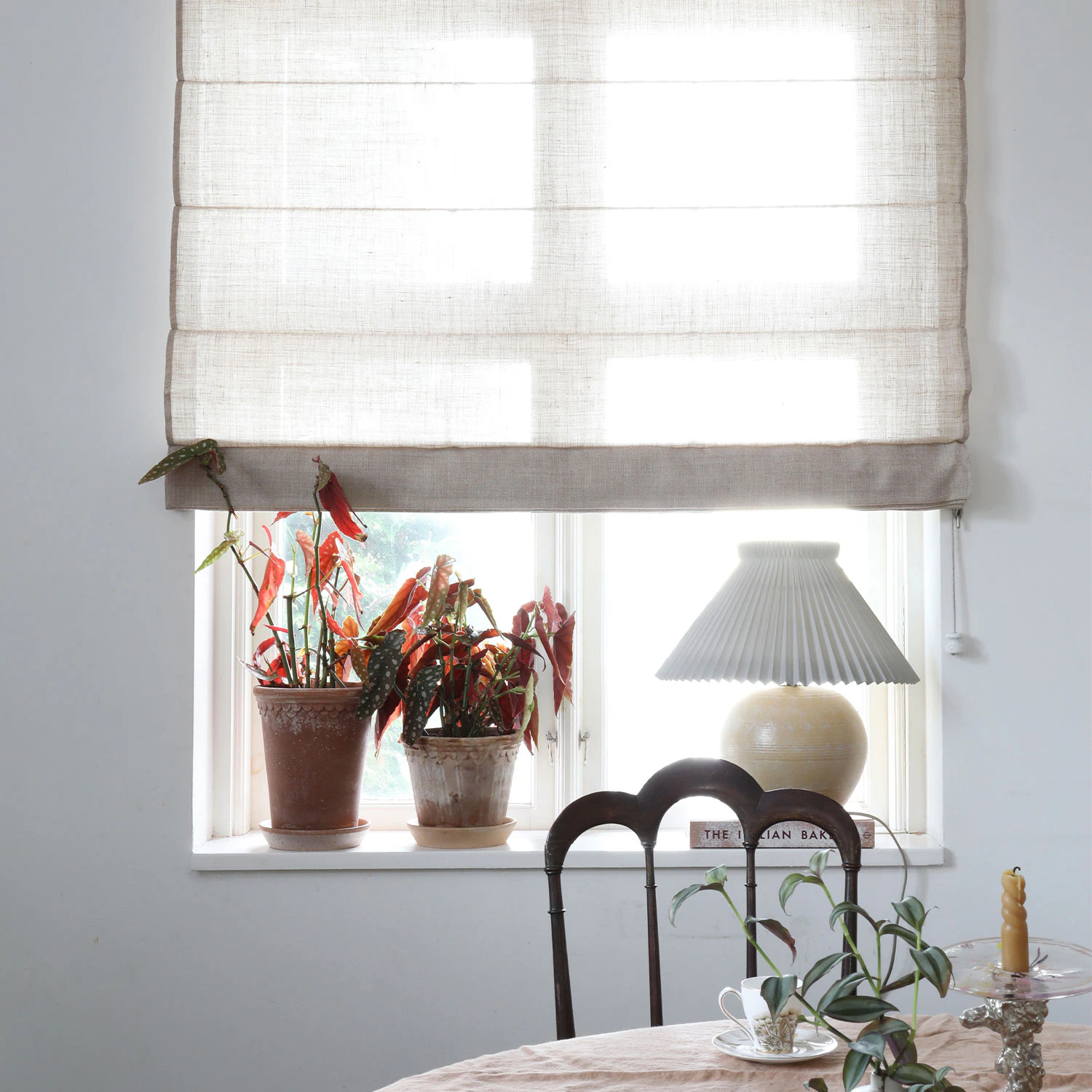 Ellie Roman Blind 90x220 cm, Natural Pink from Mimou | RoyalDesign
