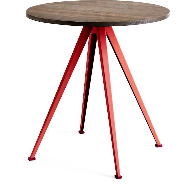 Pyramid 21 Bistro Table O70 cm Tomato Red Dark Oiled Oak