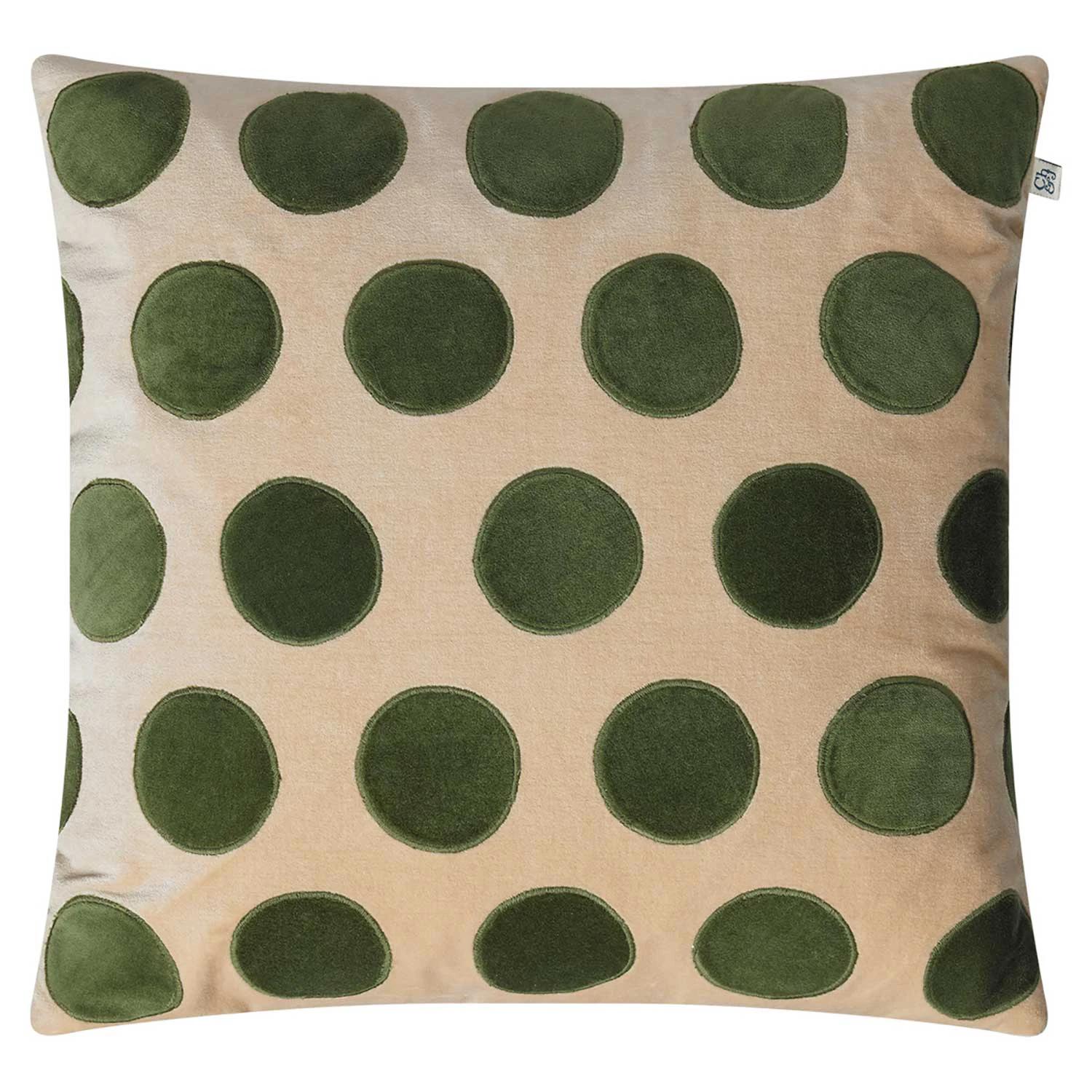 Circle Cushion Cover 50x50 cm, Beige/Cactus Green | RoyalDesign